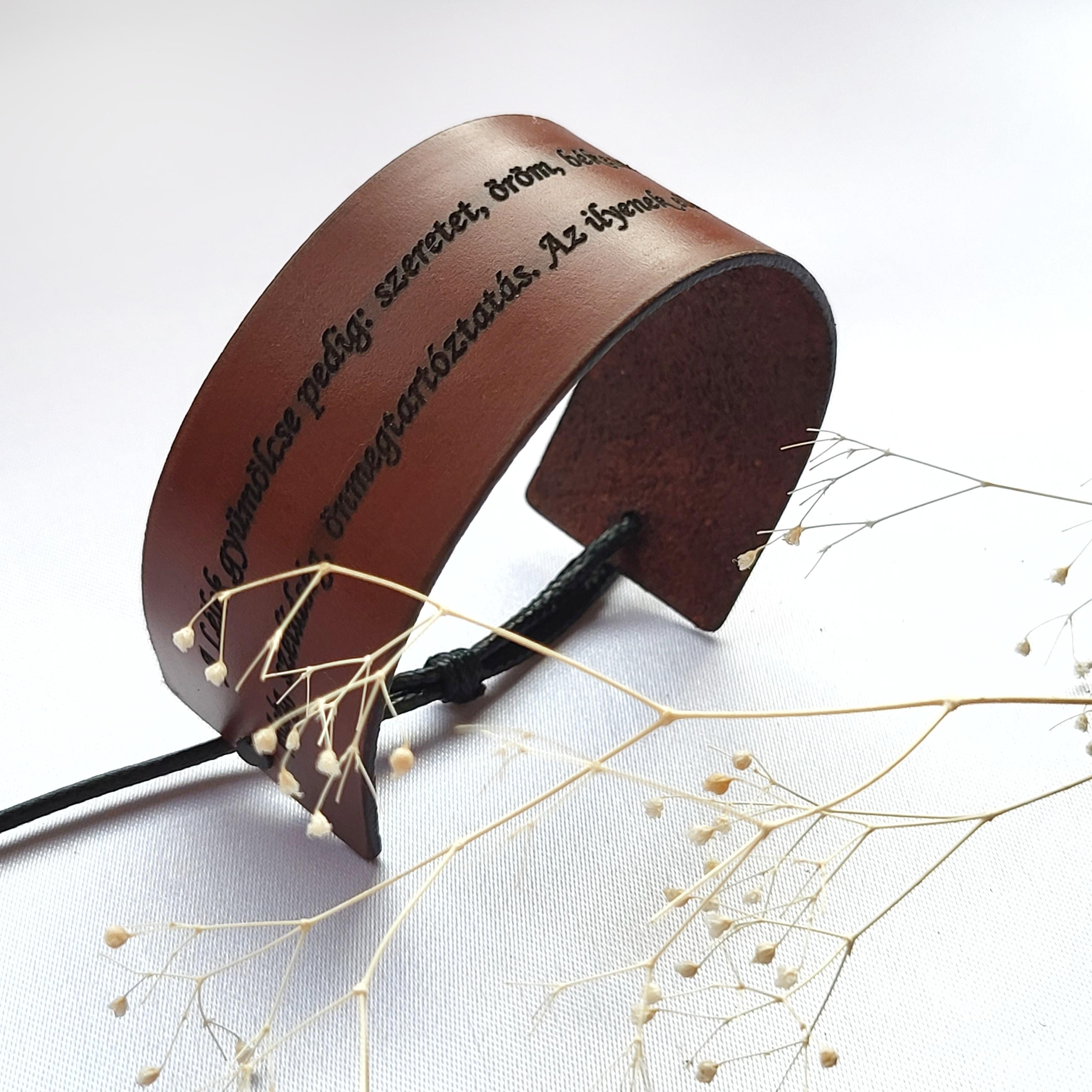 Custom Bible Verse Leather Bracelet: Religious Christian Gift - Etsy