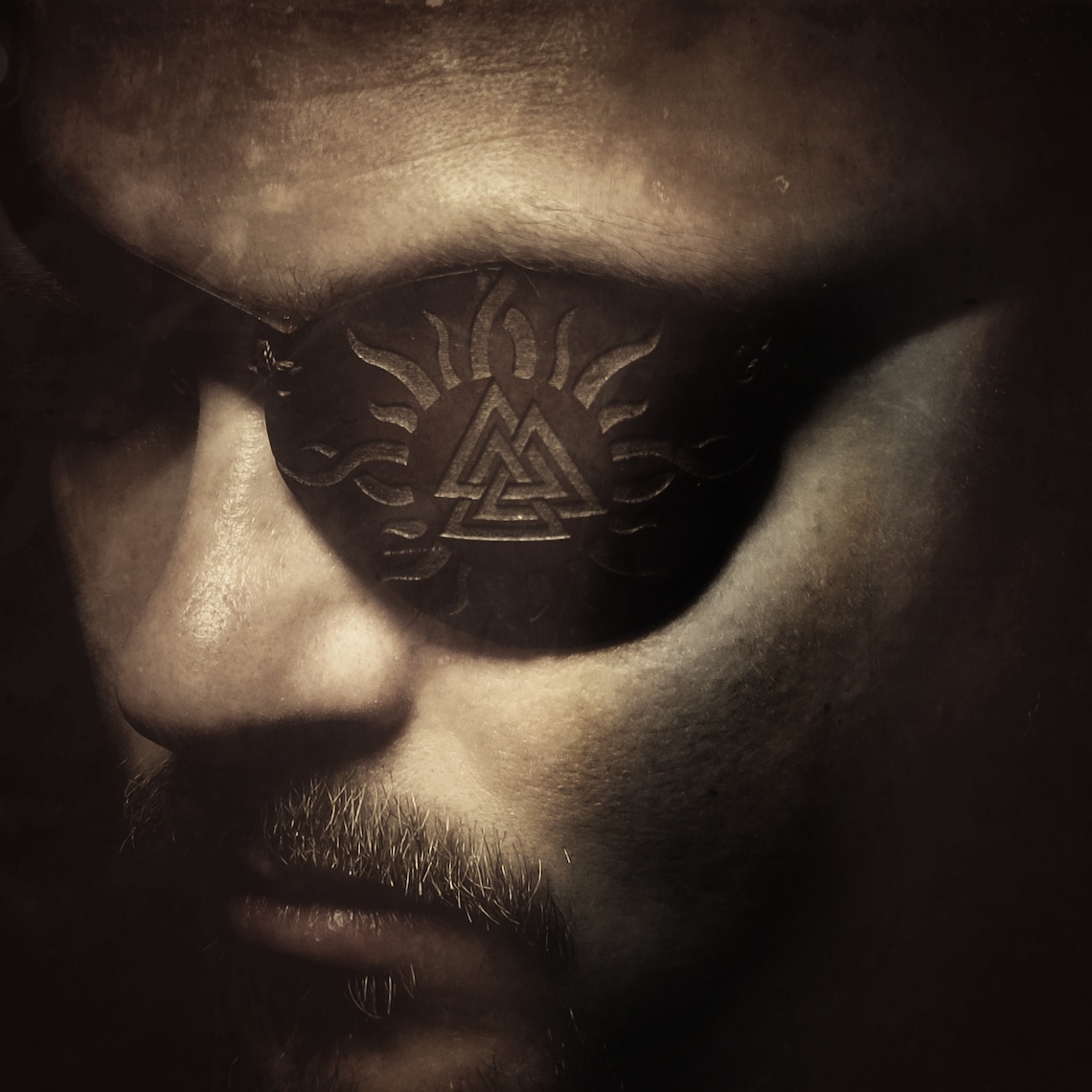 Handmade Leather Eye Patch With Valknut Engraving, Adjustable Size - Etsy