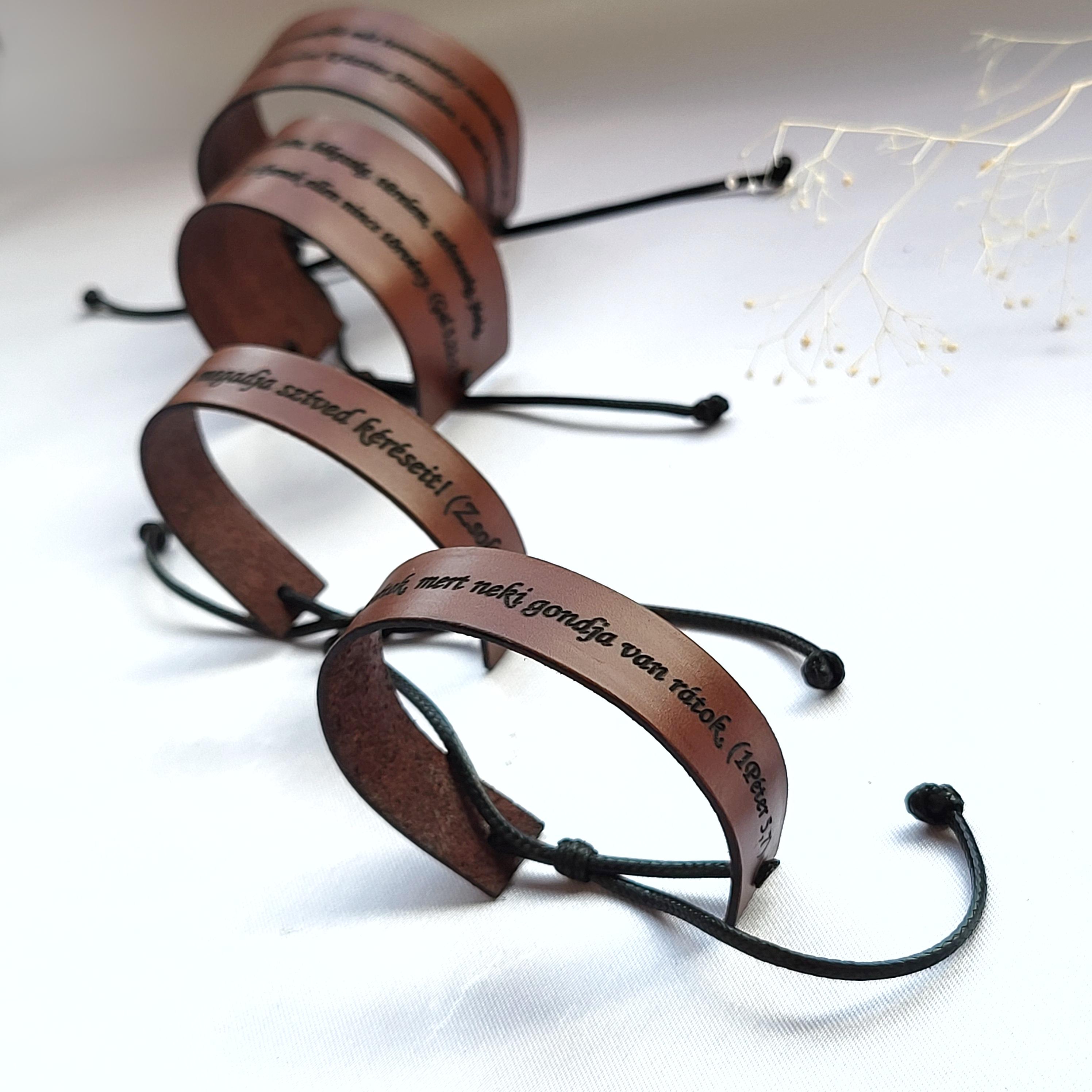 Custom Bible Verse Leather Bracelet: Religious Christian Gift - Etsy