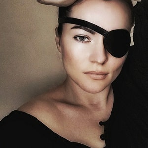 Leather Eye Patch, Black/ Brown/red, Engraved, for Permanent Use Patch ...