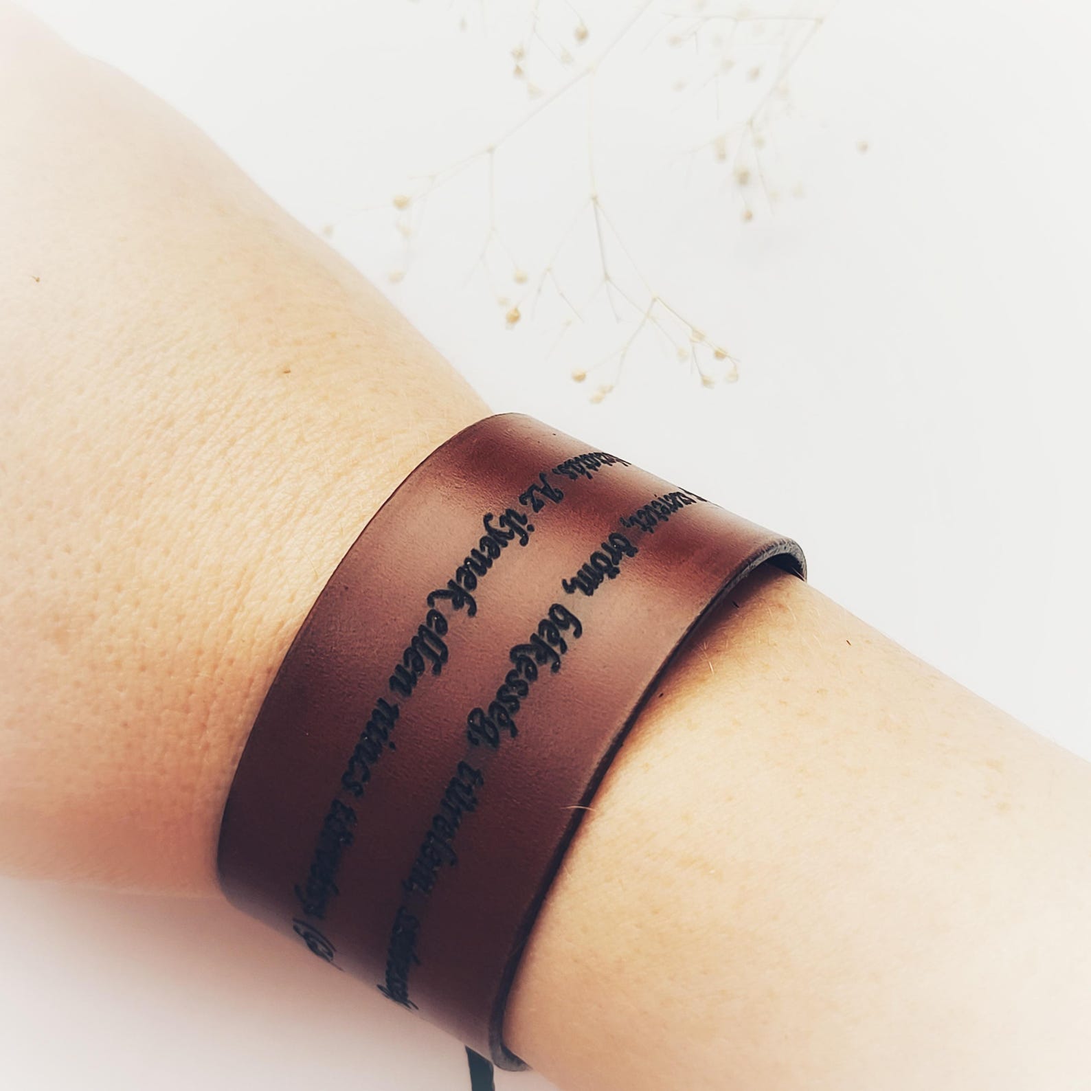 Custom Bible Verse Leather Bracelet: Religious Christian Gift - Etsy