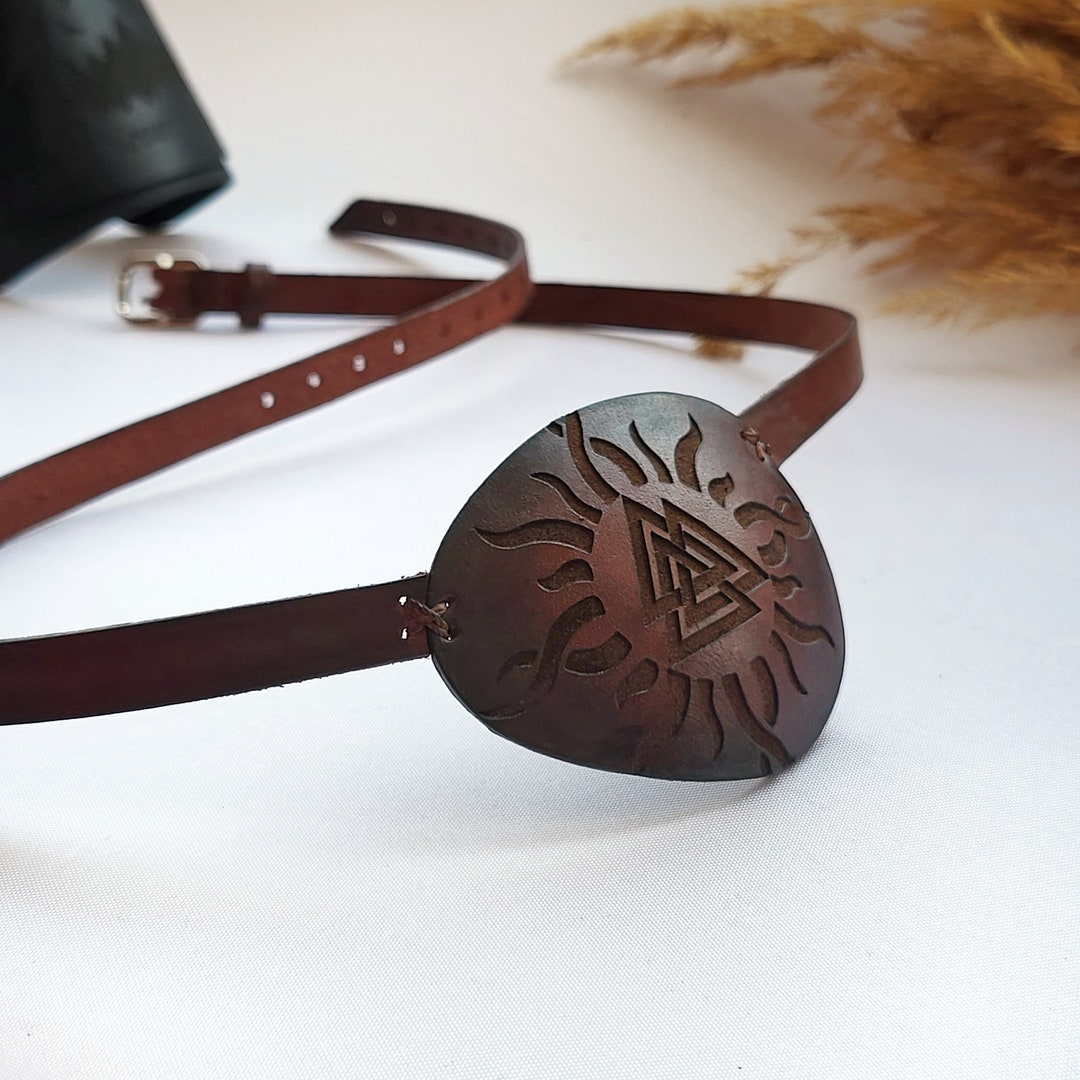 Genuine Leather Eye Patch, Custom Engraved, Concave Eye Patch, for ...