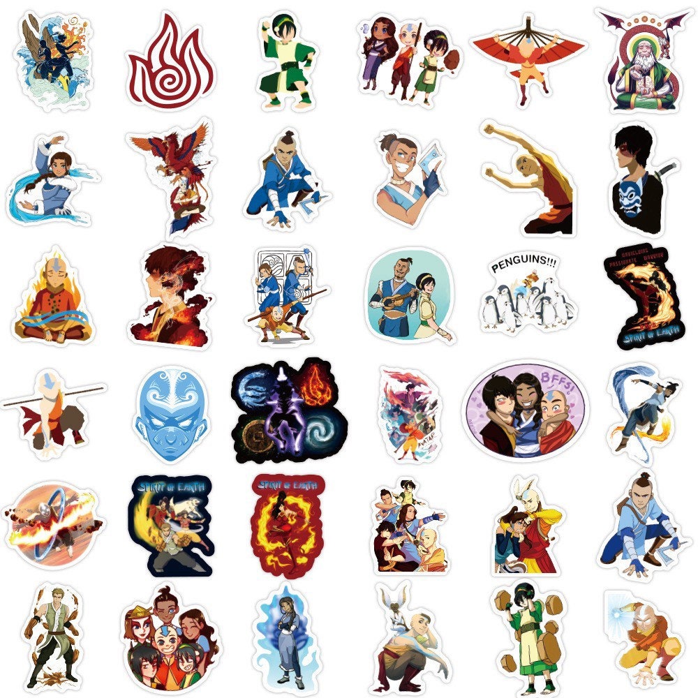 Avatar The Last Airbender Sticker 100 PCS Avatar Aang Sticker | Etsy