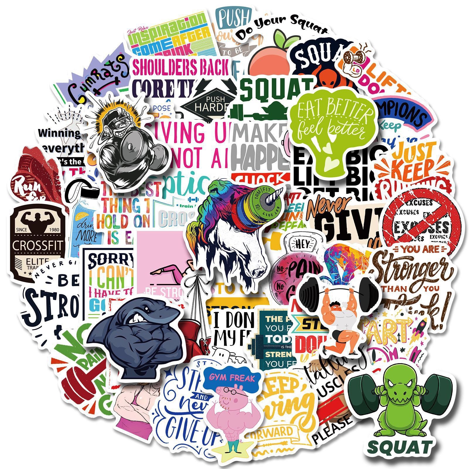 50 Pcs Motivational Quote Stickers Pack Funny Quotes Stickers Pack ...