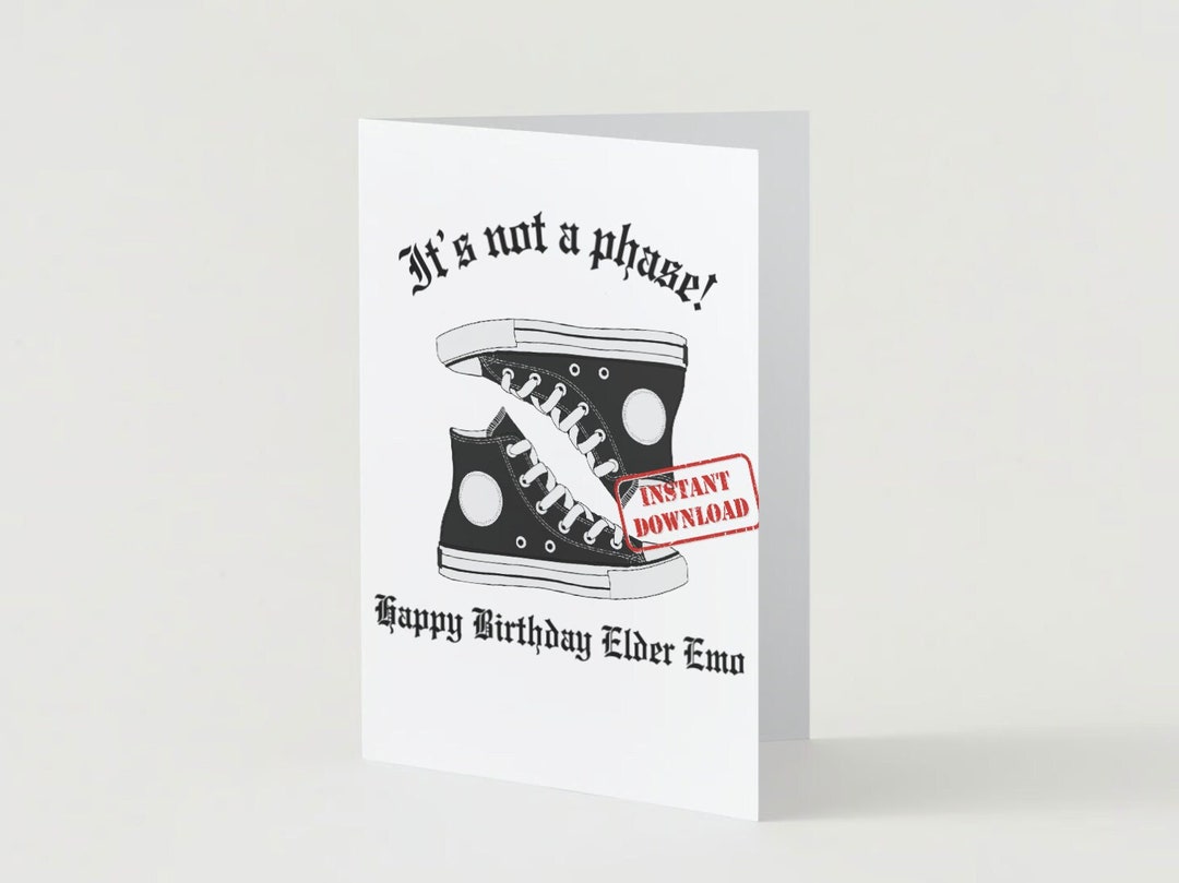 Elder Emo Birthday Card Digital Instant Download PDF Funny - Etsy