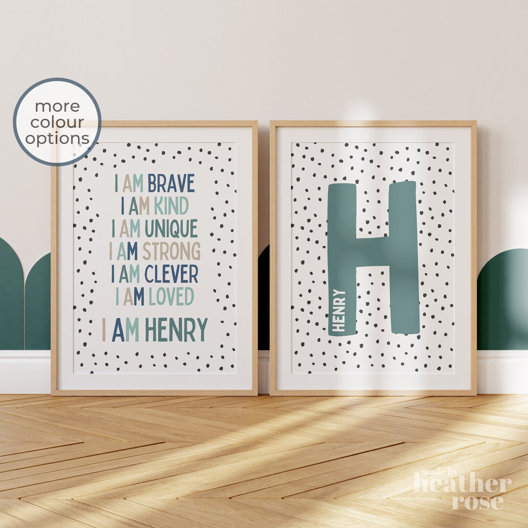 Positive Affirmations for Boys, Set of 2 Prints, Boys Bedroom Decor ...