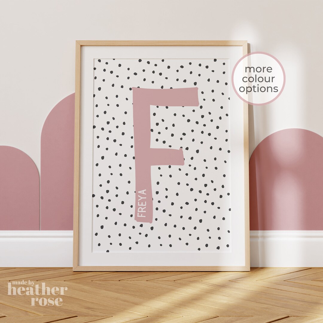 Personalised Initial Print || Initial Print Kids Room, Baby Initial ...