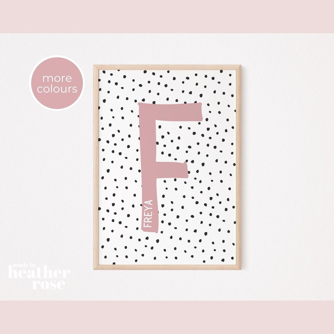 Personalised Initial Print Initial Print Kids Room, Baby Initial Print ...