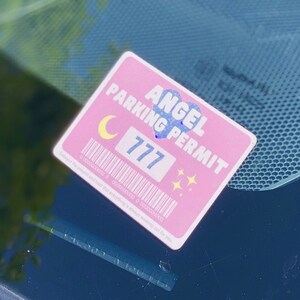 ANGEL PARKING PERMIT Angel Numbers Good Luck Affirmations Pastel Moon ...