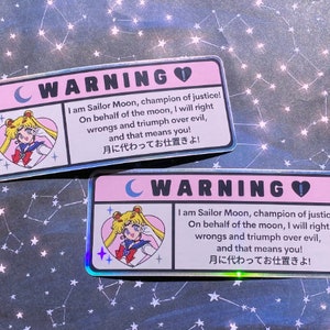 Kawaii Holographic Anime Car, Laptop & Water Bottle Stickers | Cute ...