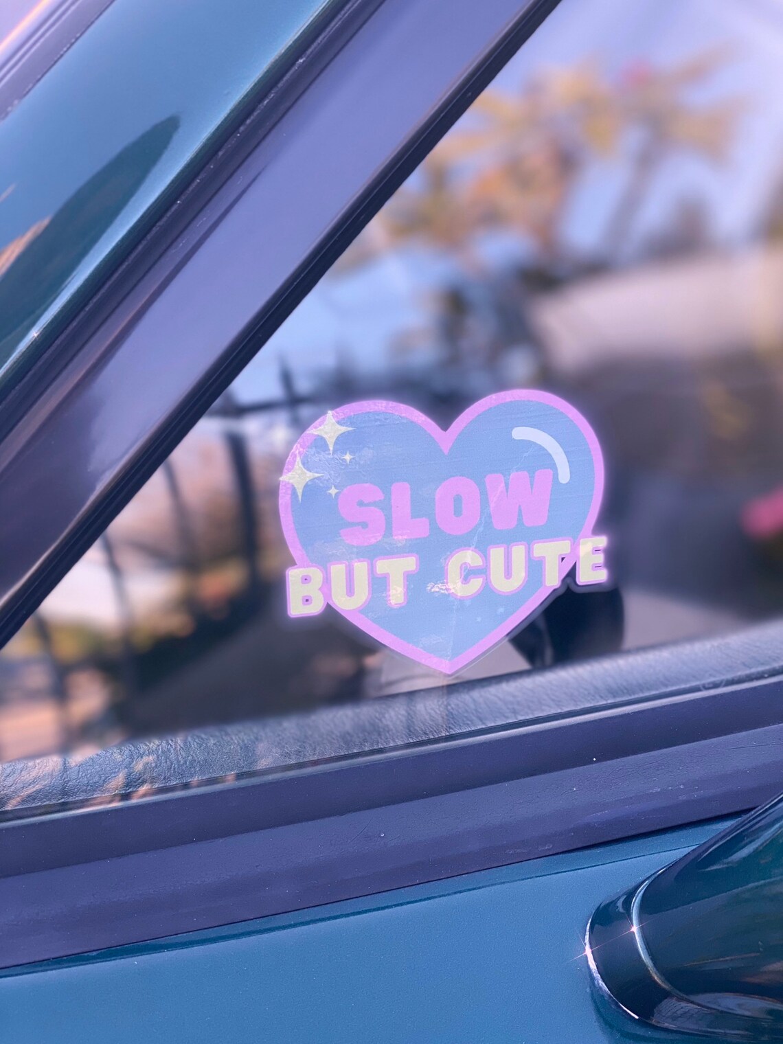SLOW but Cute Holographic Glitter Glossy Car Decal/stickers - Etsy