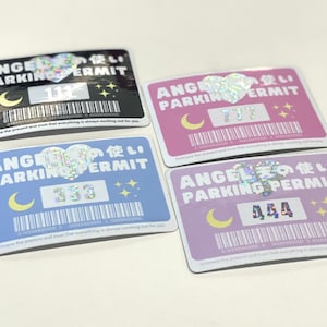 ANGEL PARKING PERMIT Angel Numbers Good Luck Affirmations Pastel Moon ...