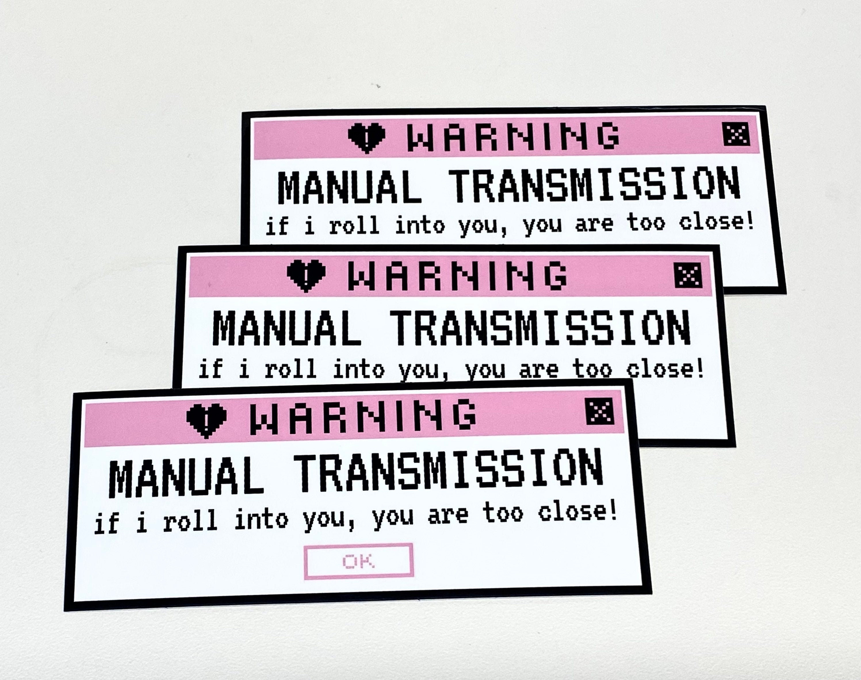 MANUAL CAR WARNING Stick Shift Manual Transmission Glossy - Etsy