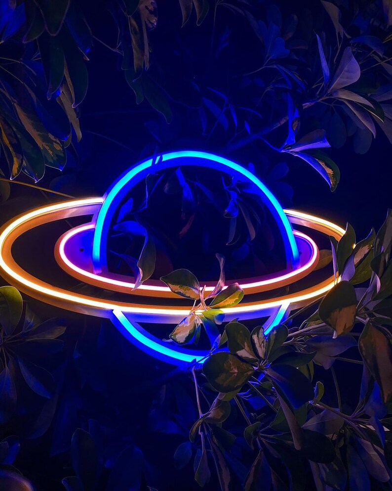 Planet Neon Sign Space Neon Light Personalized Neon Sign - Etsy