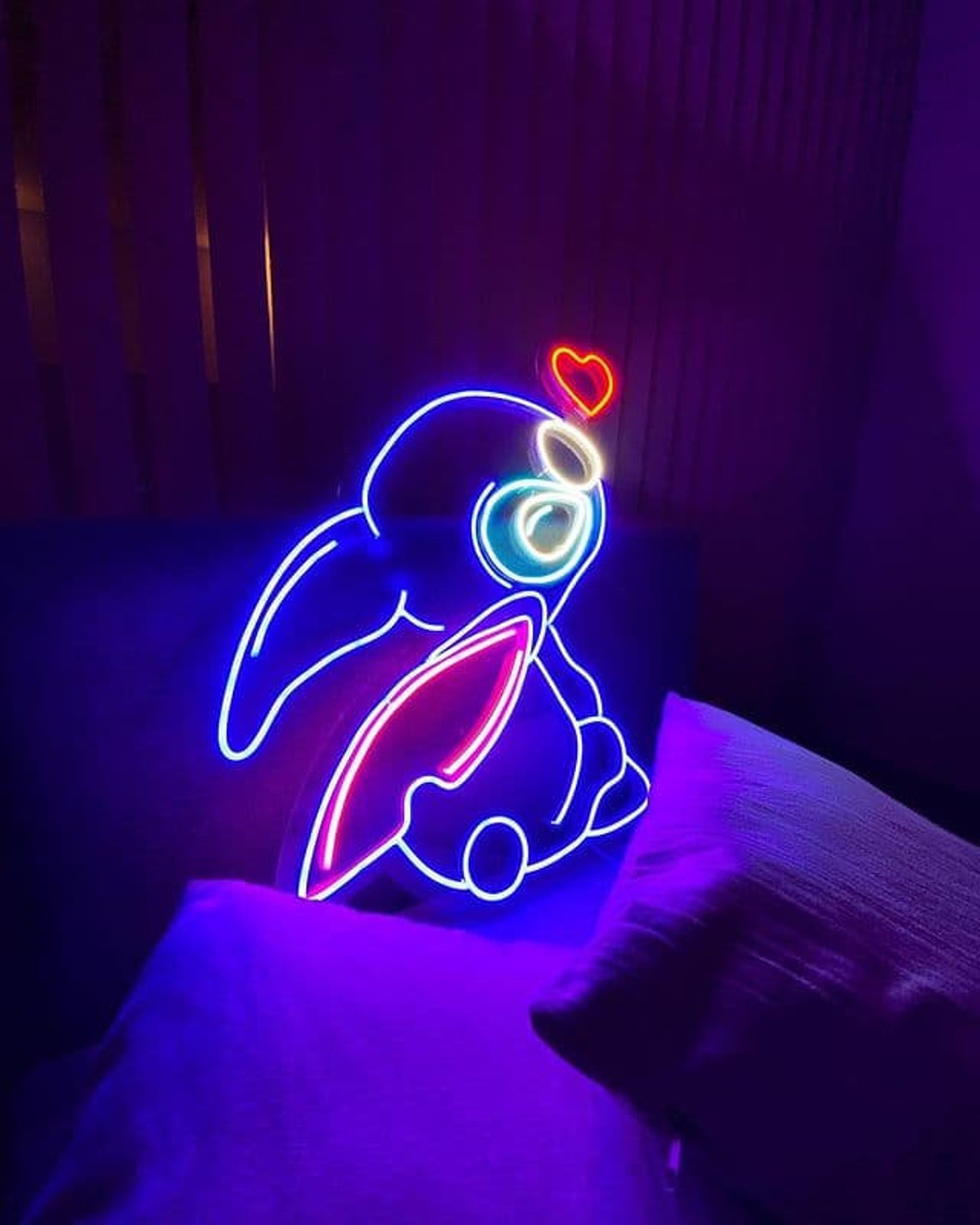 Stitch Neon Sign Lilo and Stitch Cartoon LED Neon Wall | Etsy