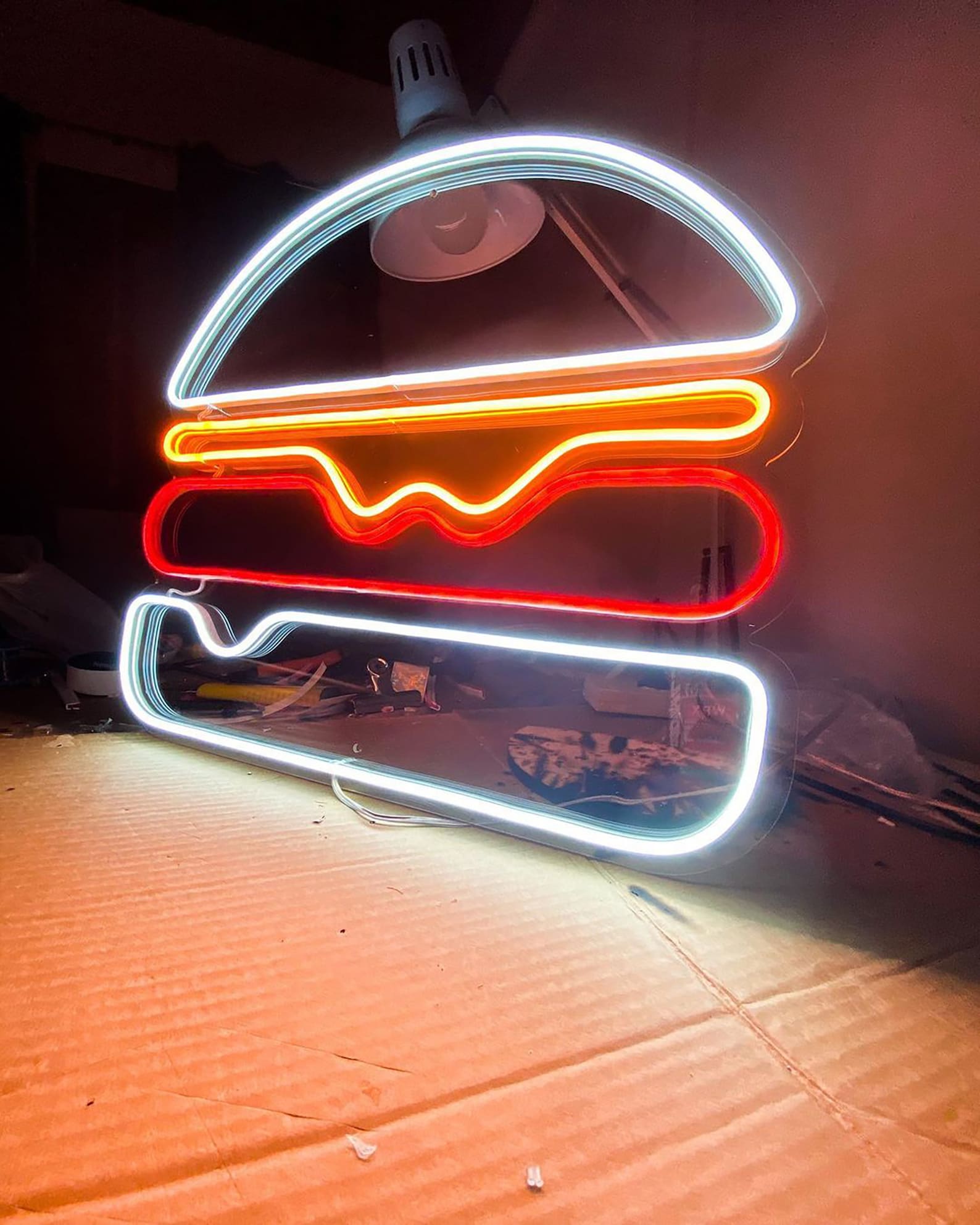 Burger Neon Sign Hamburger Led Sign, Food Led Sign - Etsy