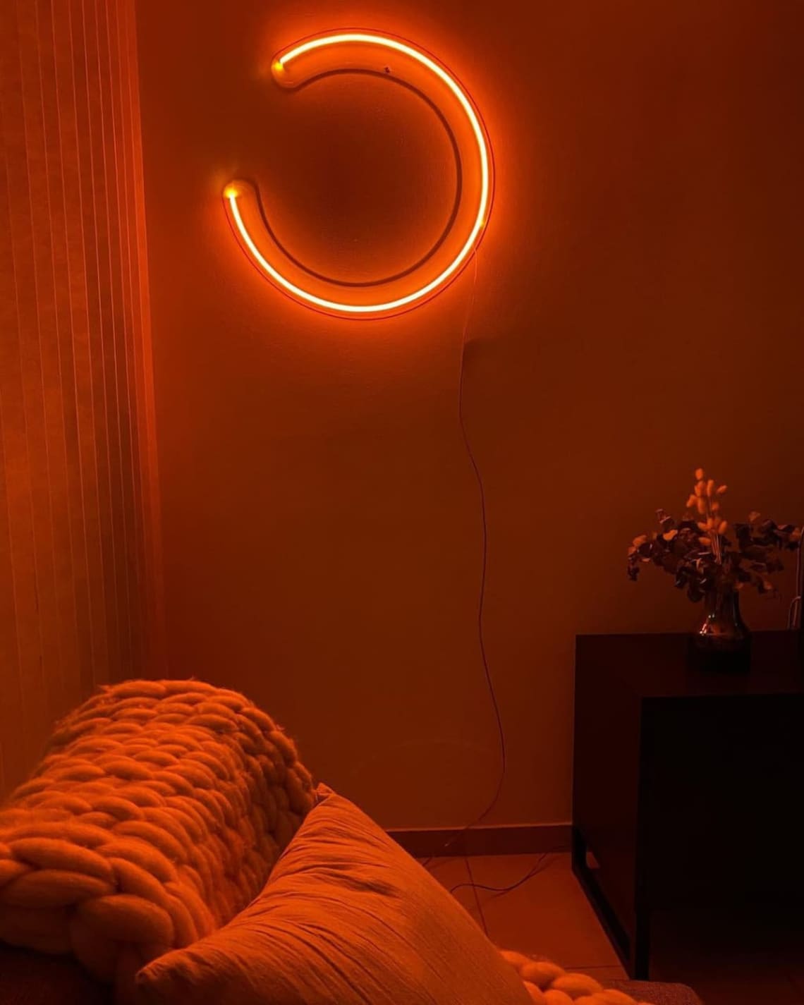 Circle Neon Sign Crescent LED, Circle Wall Light - Etsy