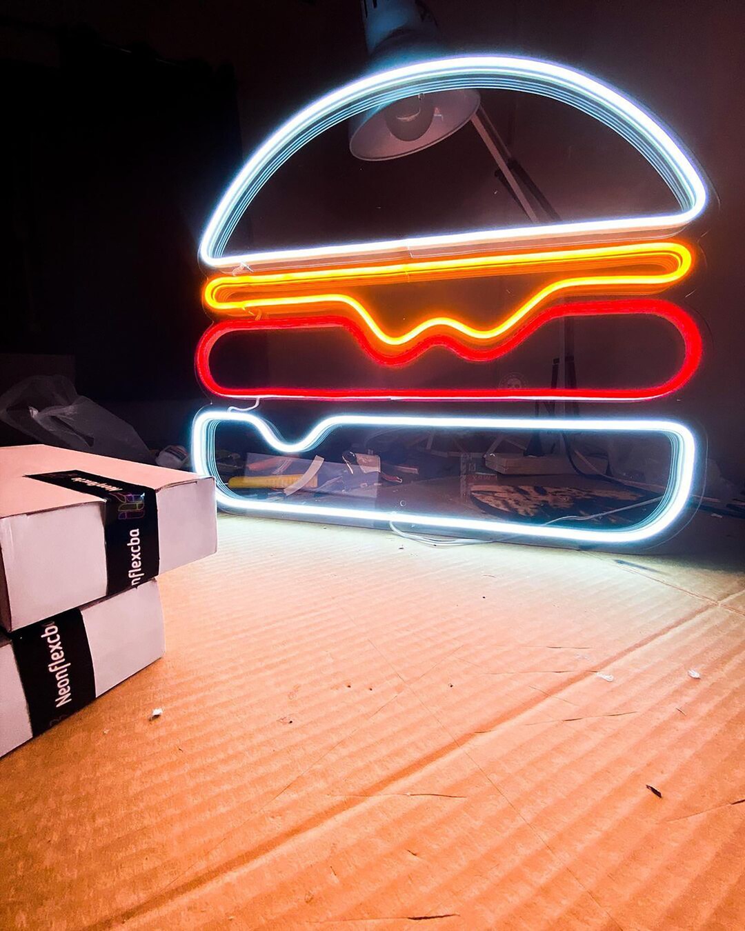 Burger Neon Sign Hamburger Led Sign, Food Led Sign - Etsy