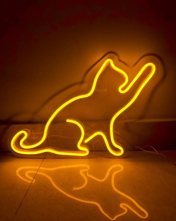Cat Neon Sign Cat Neon Light Sign Animals Wall Decor | Etsy