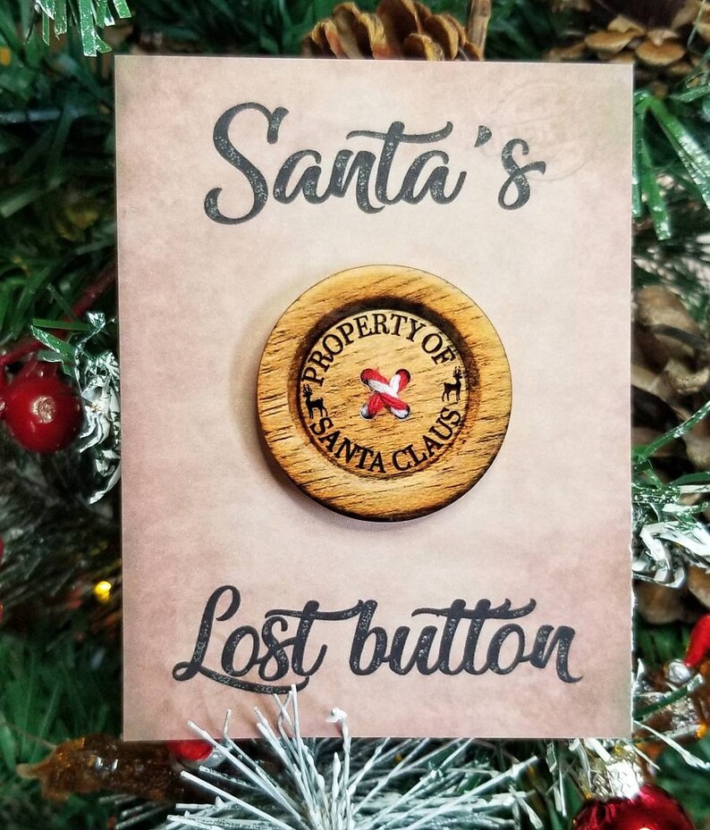 Santa's Lost Button Sublimation Digital File, Magic Button, Santa ...