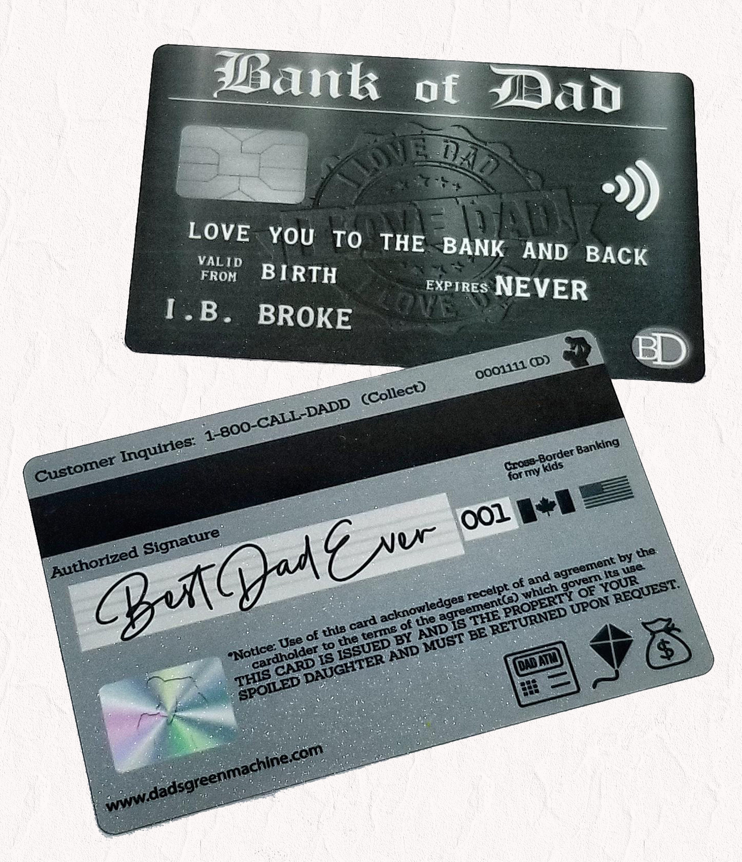 Bank of Dad Novelty Wallet Card Fathers Day Sublimation Png File ...