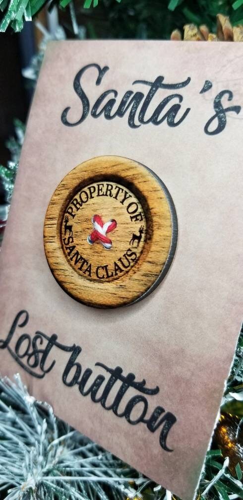 Santa's Lost Button Sublimation Digital File, Magic Button, Santa ...