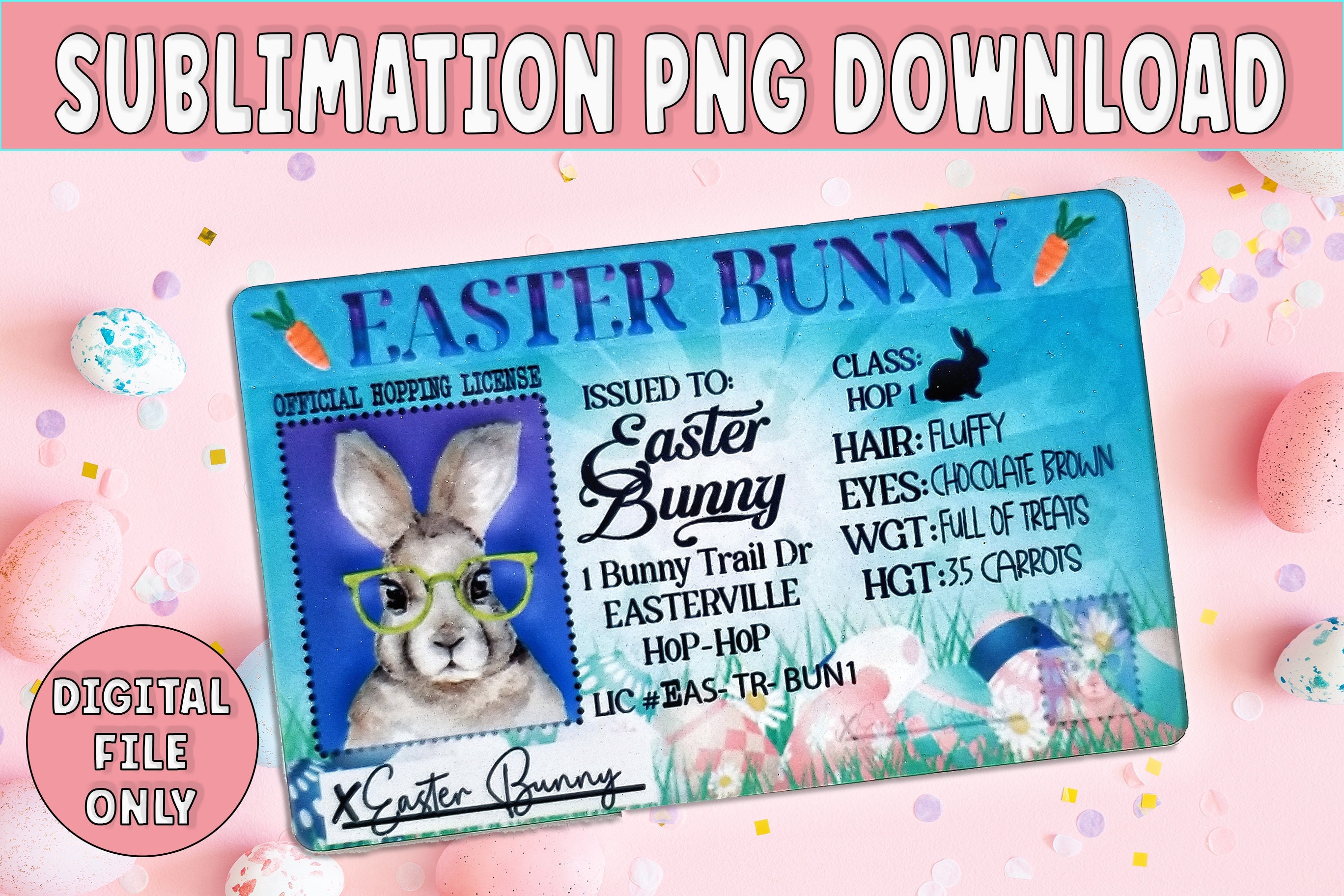 Easter License Png Sublimation File Easter Bunny License Easter Bunny ...