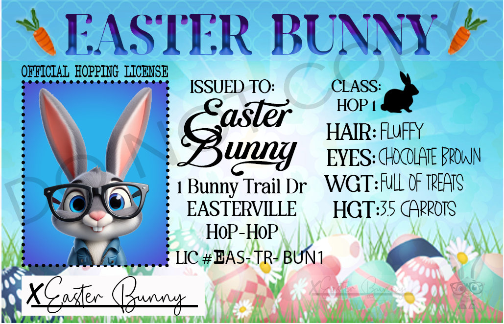 Easter License Png Sublimation File Easter Bunny License Easter Bunny ...