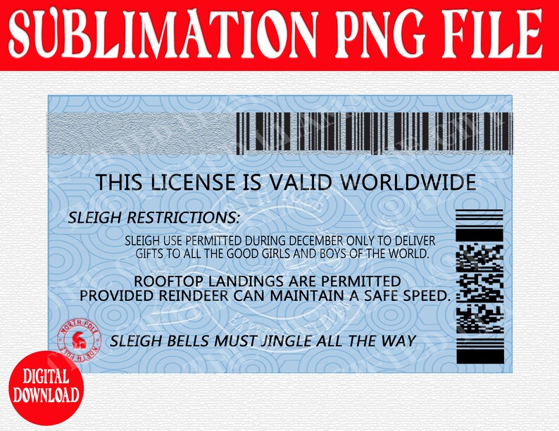 Santa Claus License Png, Santa License File, Santa Lost His License ...