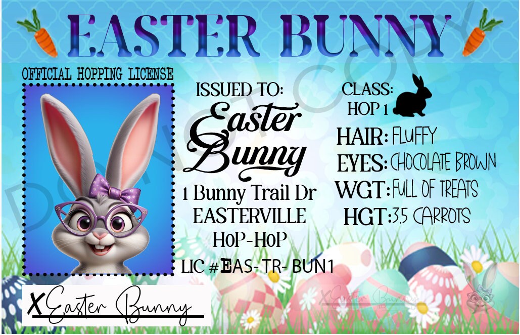 Easter License Png Sublimation File Easter Bunny License Easter Bunny ...