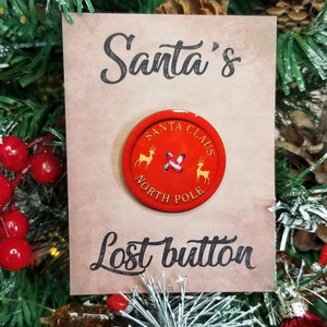 Santa's Lost Button Sublimation Digital File, Magic Button, Santa ...