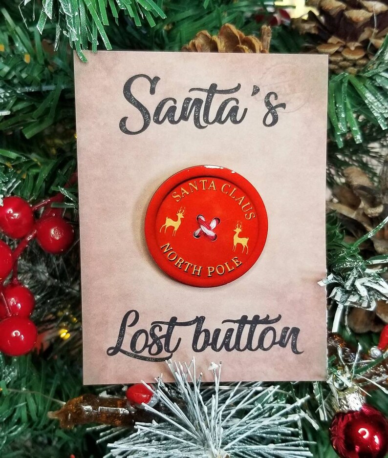 Santa's Lost Button Sublimation Digital File, Magic Button, Santa ...