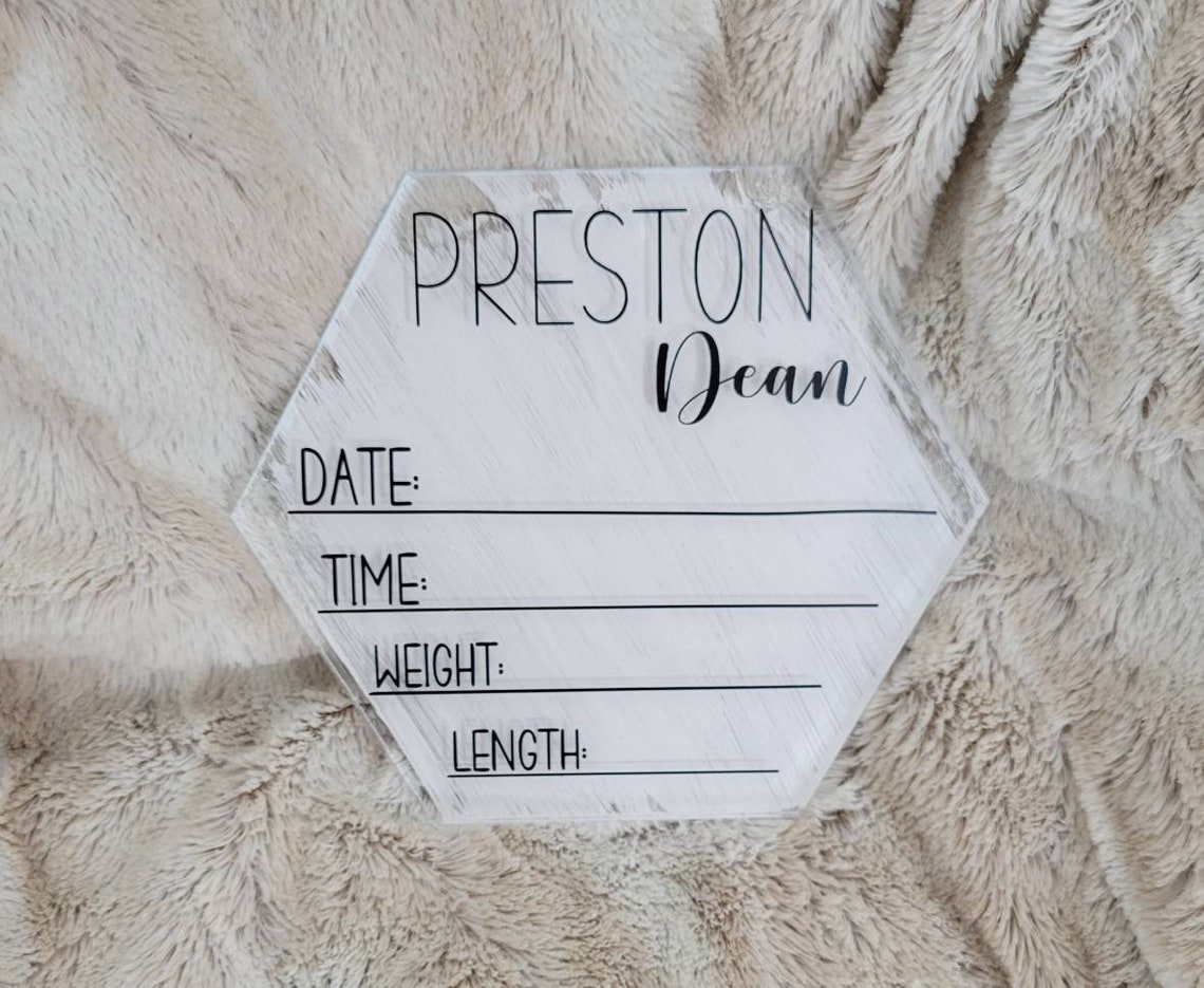 Acrylic Baby Announcement Board Newborn Introduction Sign - Etsy 日本