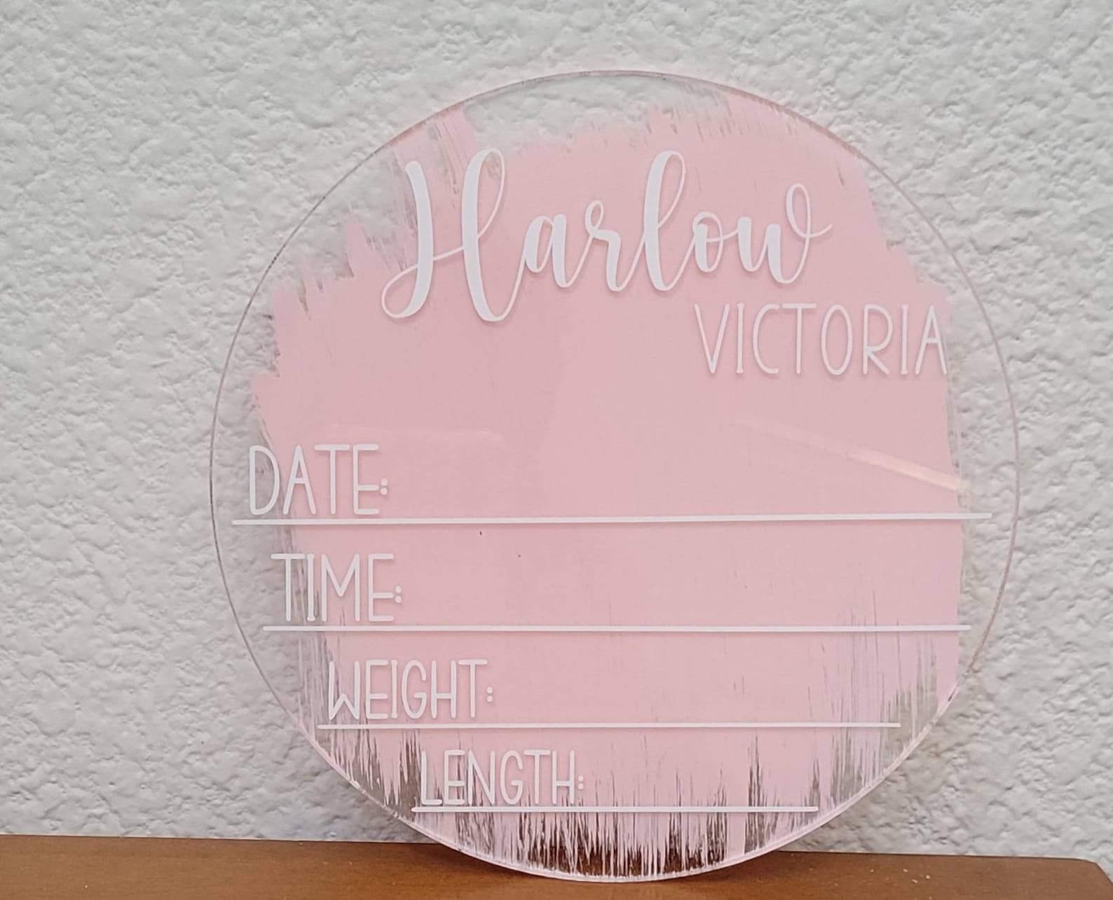 Acrylic Baby Announcement Board | Newborn Introduction Sign | Baby Name ...