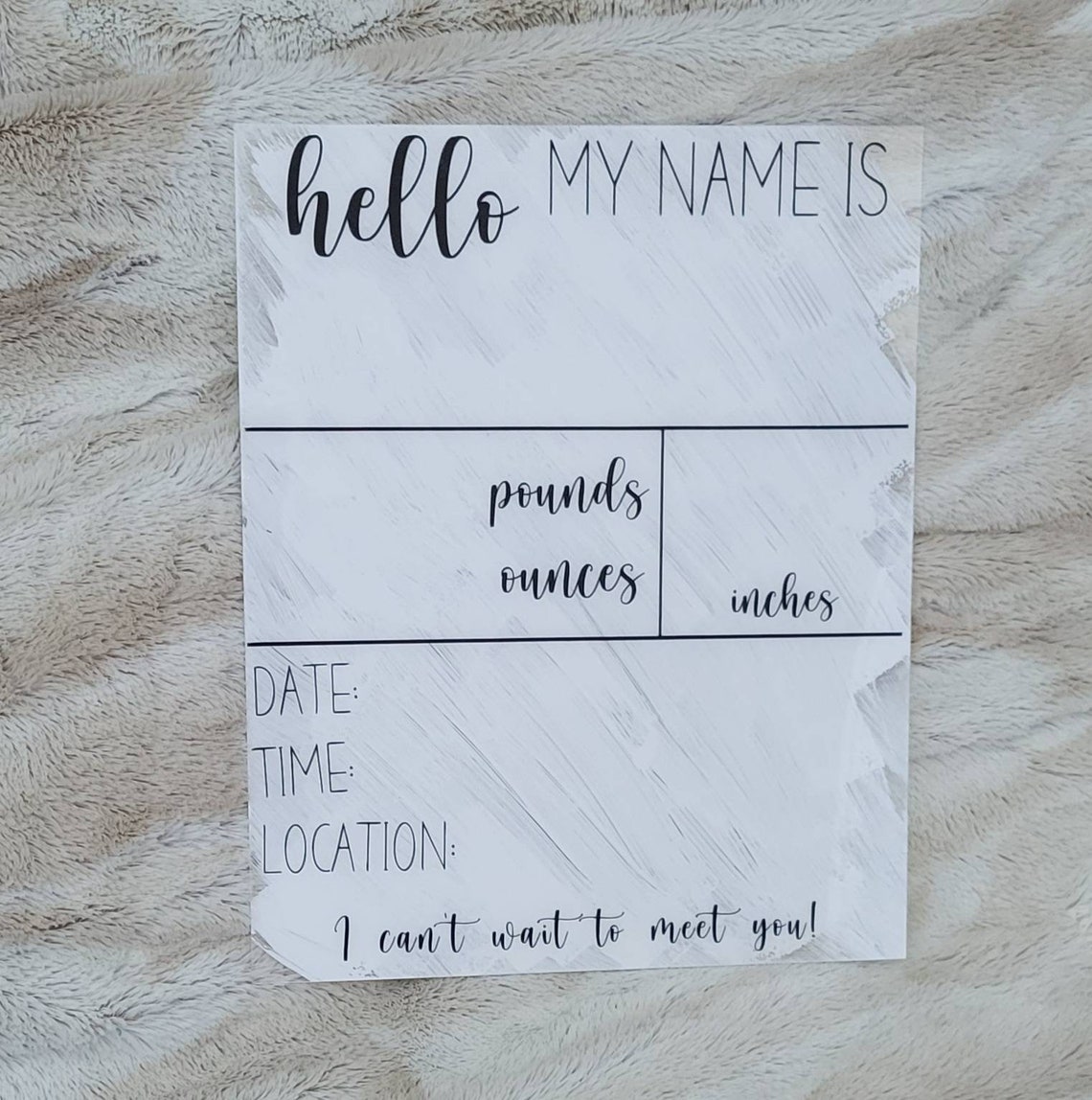 Acrylic Baby Announcement Board Newborn Introduction Sign - Etsy New ...