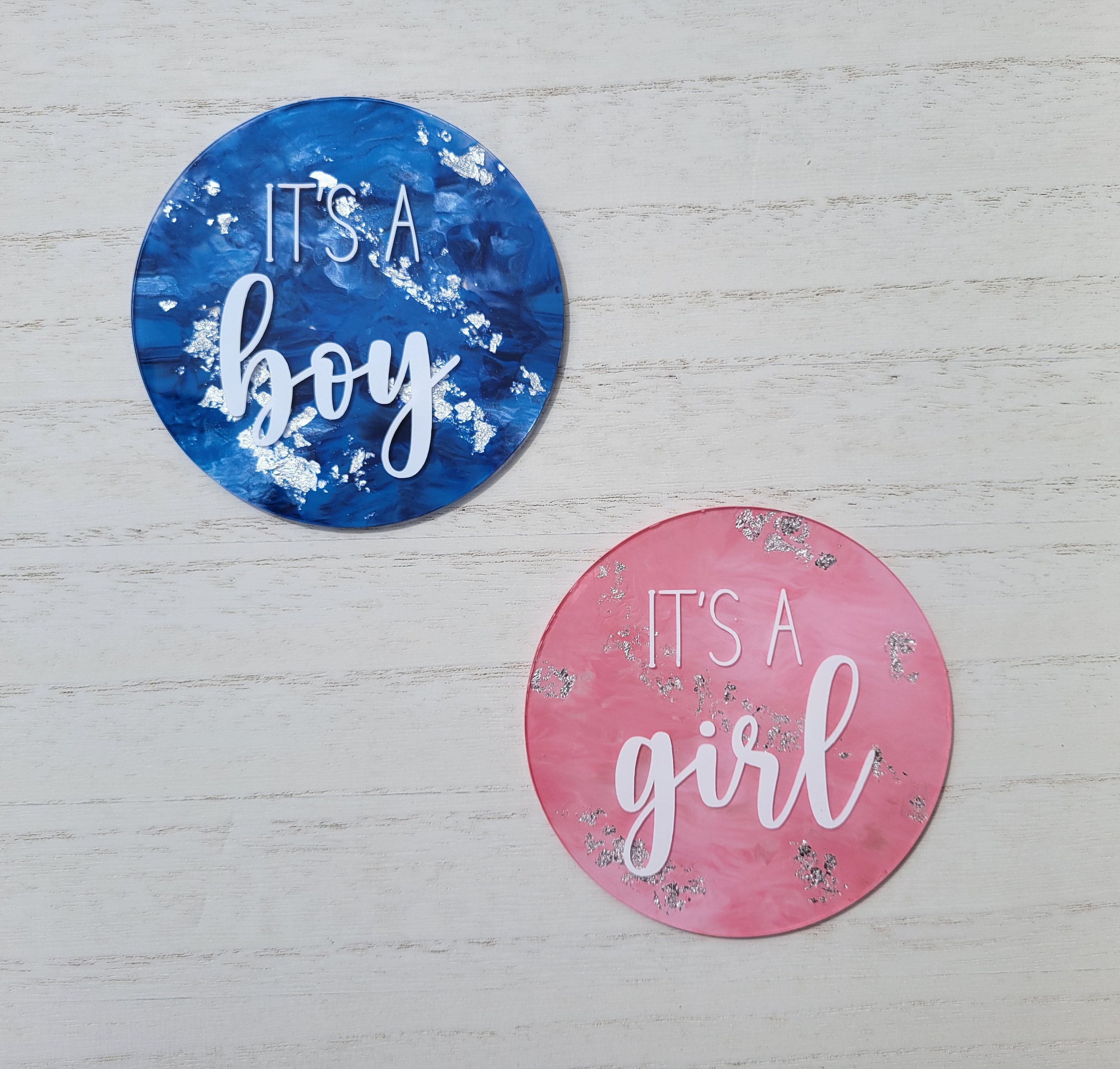 Gender Reveal Announcement Tile | Baby Announcement | Newborn Photo ...