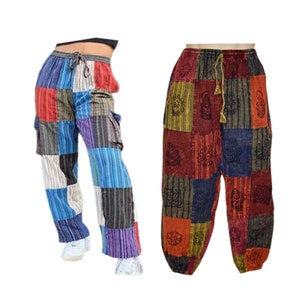Himalayan Patchwork Hippie Pants With Pockets Patchwork Pants - Etsy
