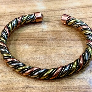 Three Metal Bracelet Bangle Mixed Metal Jewelry Bracelet - Etsy