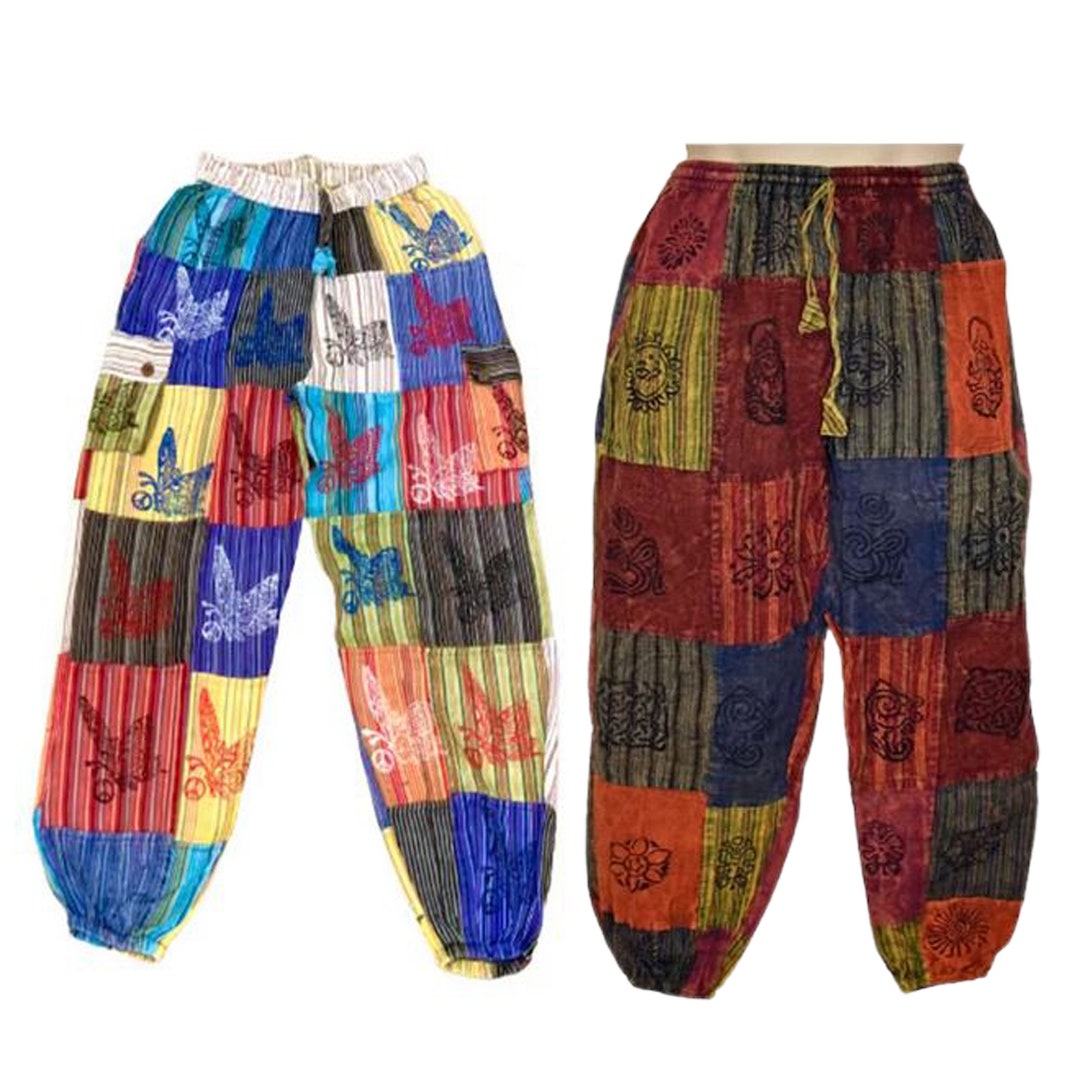 Himalayan Patchwork Hippie Pants With Pockets Patchwork Pants - Etsy