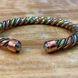 Three Metal Bracelet Bangle Mixed Metal Jewelry Bracelet - Etsy