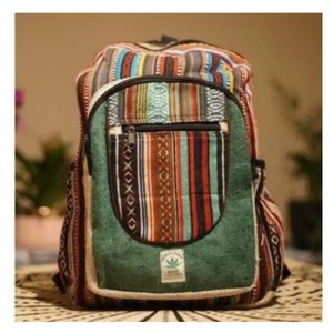 Summer Bag Gift for Him/her Boho School Backpack Medium Himalayan Hemp ...
