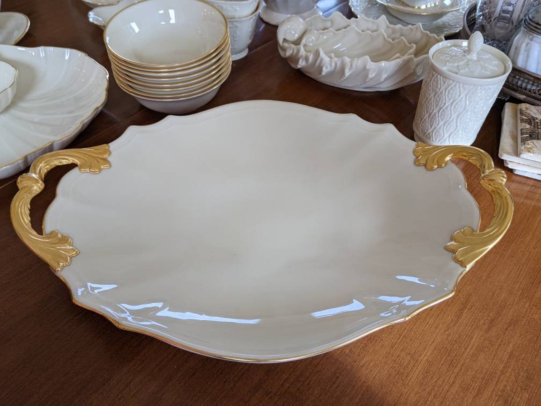 Lenox Valencia - Large Serving Platter With Gold Handles - 16.5 Inches ...