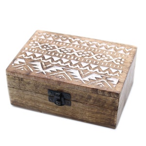 Wooden Jewellery Box Slavic Design White Washed Three Sizes Available ...
