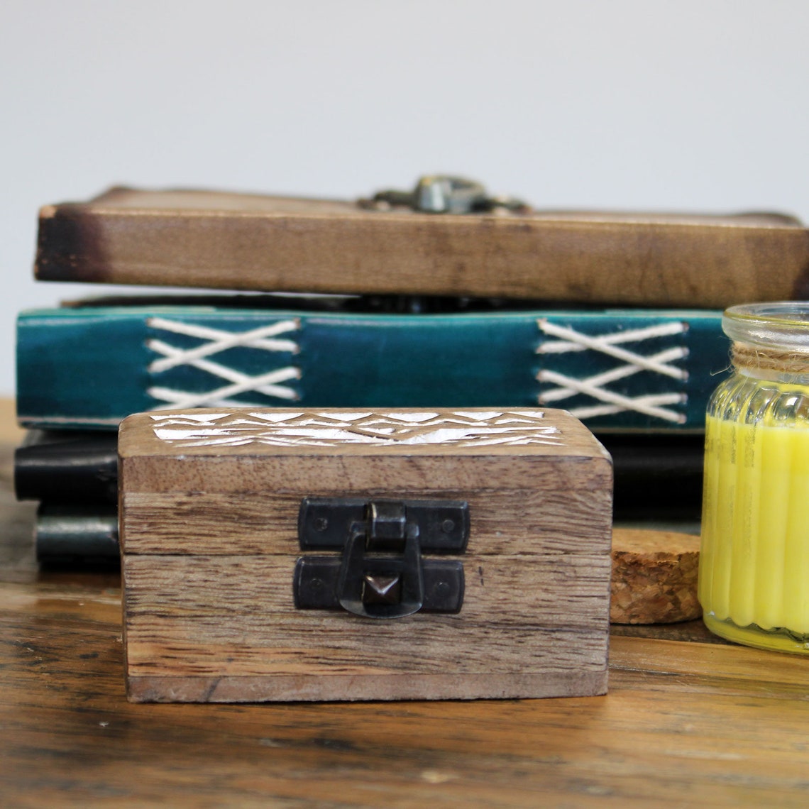 Wooden Jewellery Box Aztec Design White Washed Three - Etsy UK