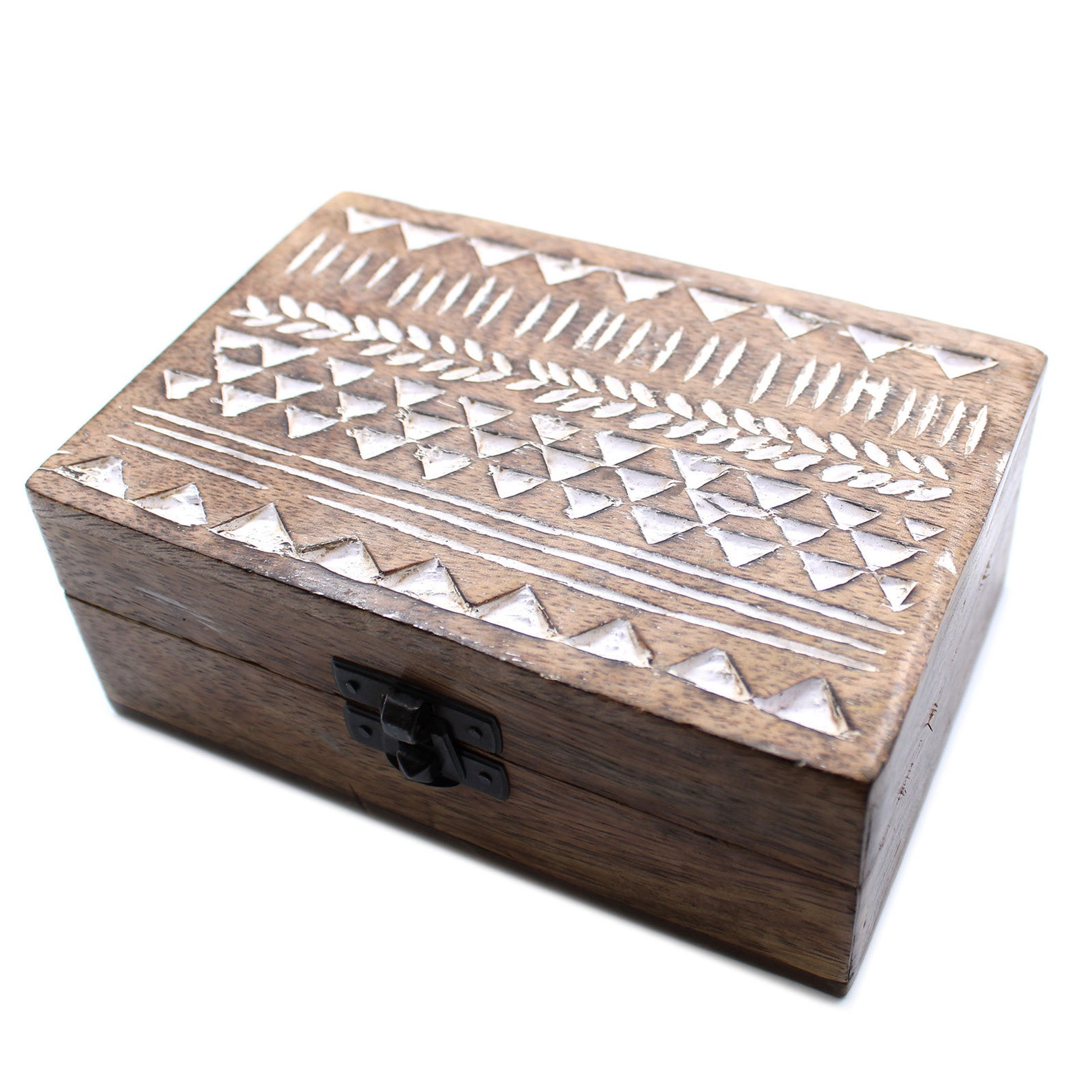Wooden Jewellery Box Aztec Design White Washed Three - Etsy UK