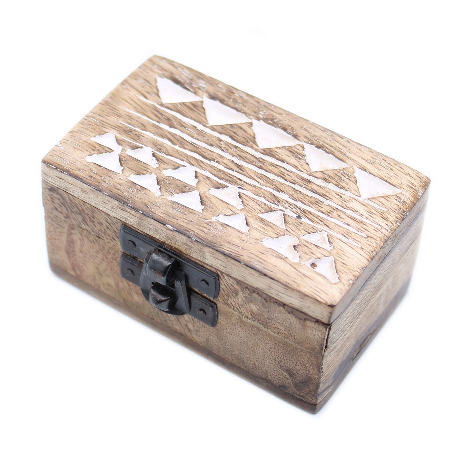 Wooden Jewellery Box Aztec Design White Washed Three - Etsy UK