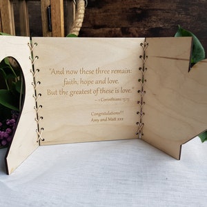Personalised Wedding Wooden Card Rustic Anniversary Keepsake Customize ...