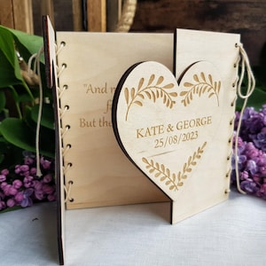 Personalised Wedding Wooden Card - Rustic Anniversary Keepsake ...