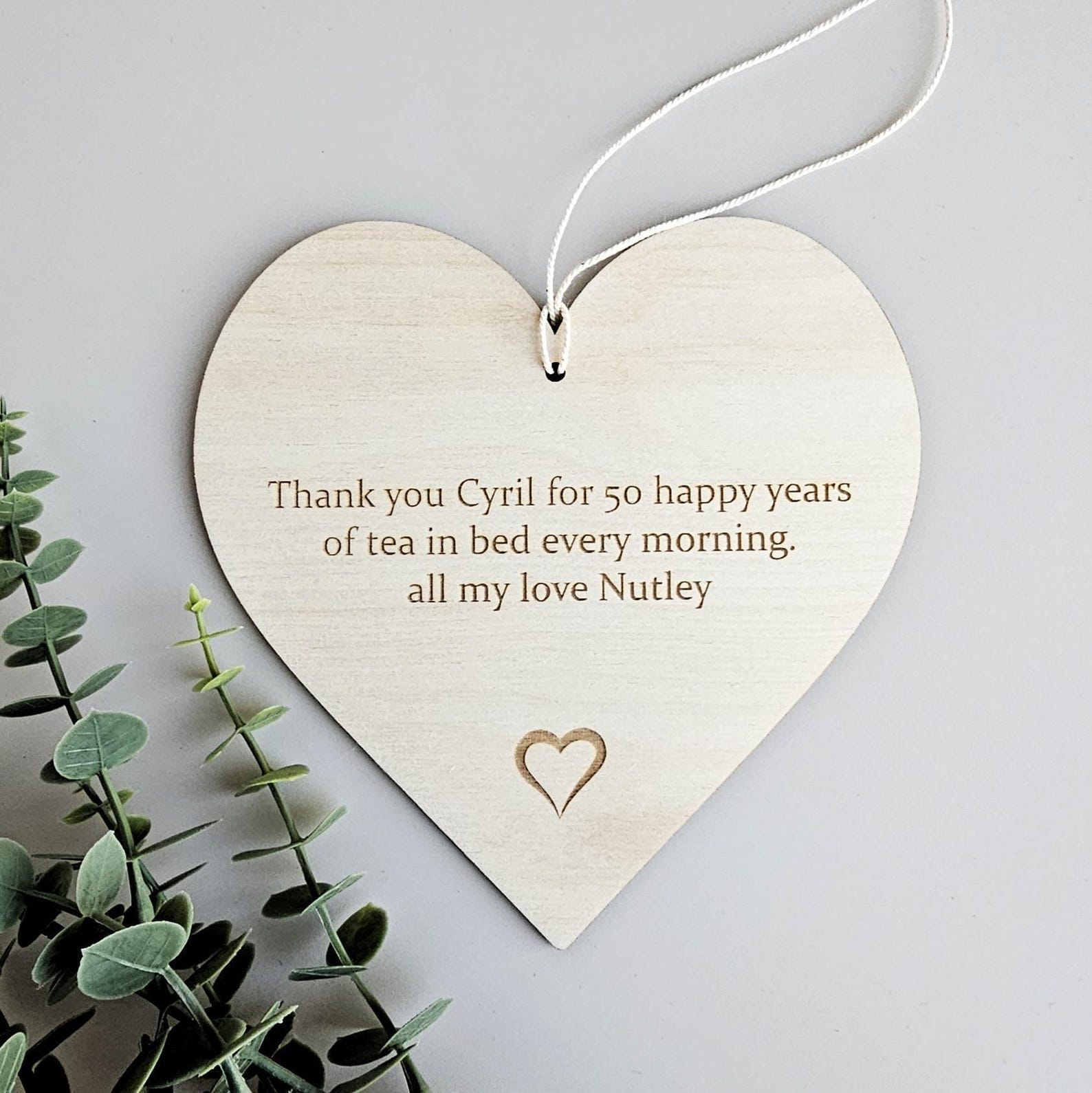 Personalised With Own Message Gift Tag / Keepsake - Wooden Heart ...