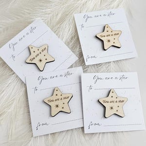 Teacher Gift You're a Star - Wooden Star Token | End of Year Pupil Gift ...